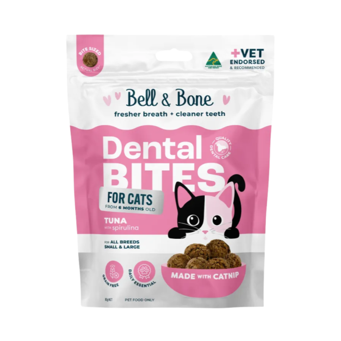 Bell & Bone Dental Bites for Cats Tuna & Spirulina 80g VetShopMax