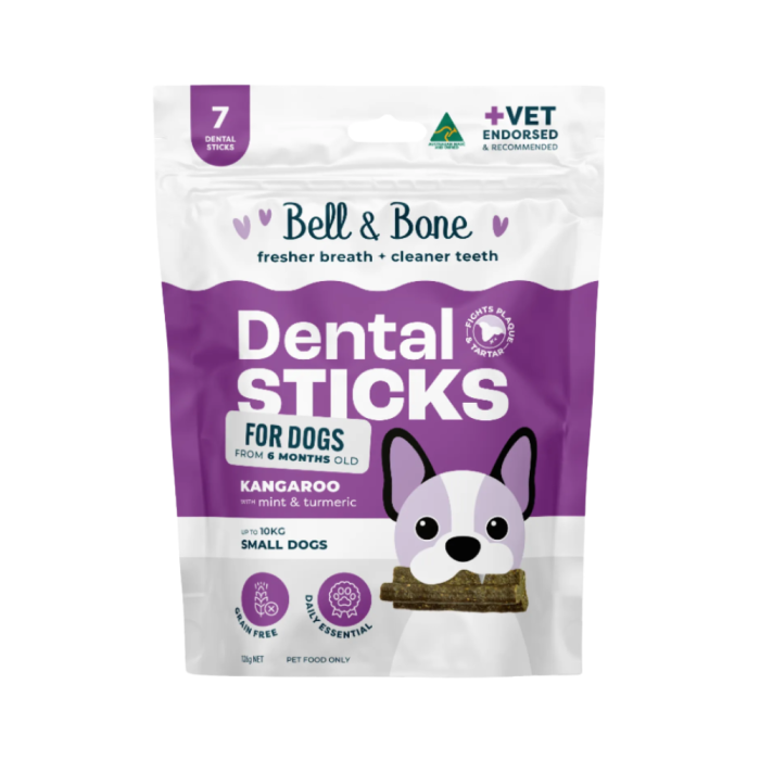 Bell & Bone Dental Sticks for Dogs Kangaroo with Mint & Turmeric VetShopMax