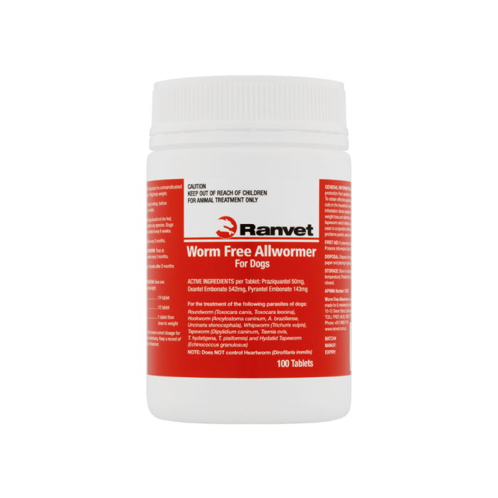 Ranvet Worm Free Allwormer Tablets Dog 22lbs VetShopMax